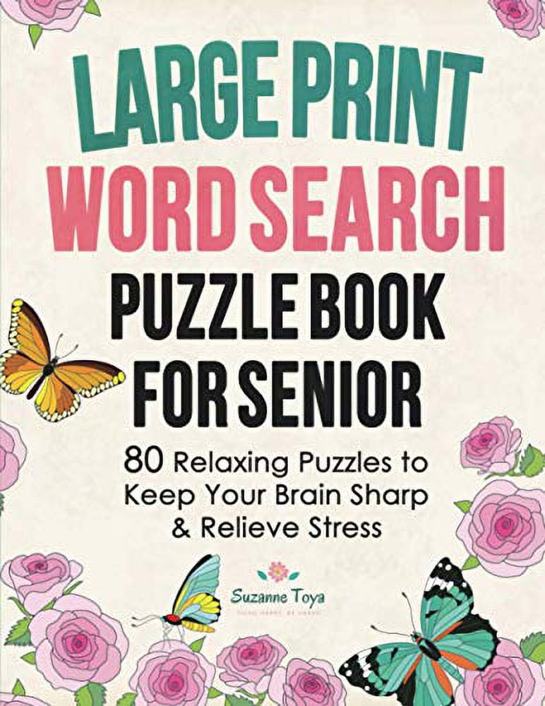 Pre-Owned Large Print Word Search Puzzle Book For Senior: 80 Relaxing ...