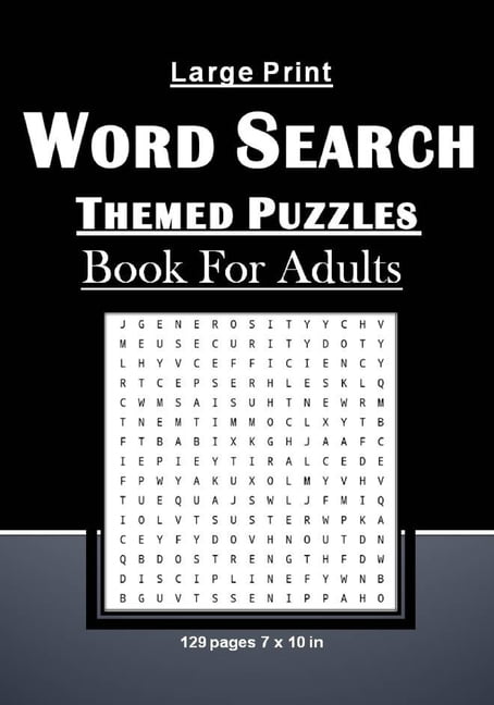 Large Print Word Search Themed Puzzles Book For Adults: Brain Games ...