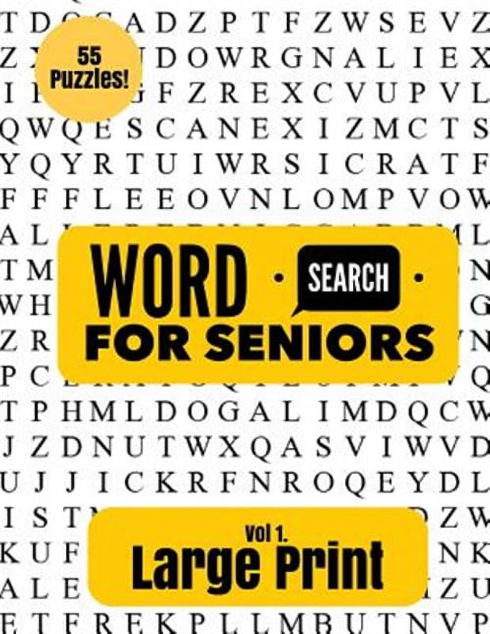 Large Print Word Search for Seniors (Paperback) by Puzzle Pyramid ...