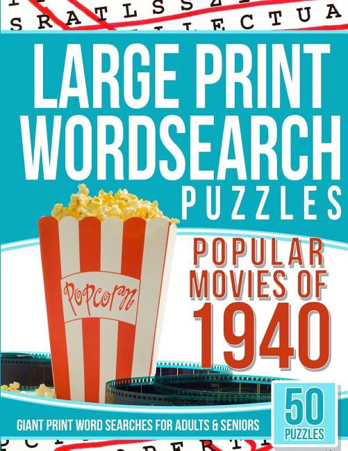 Large Print Wordsearches Puzzles Popular Movies of 1940: Giant Print ...
