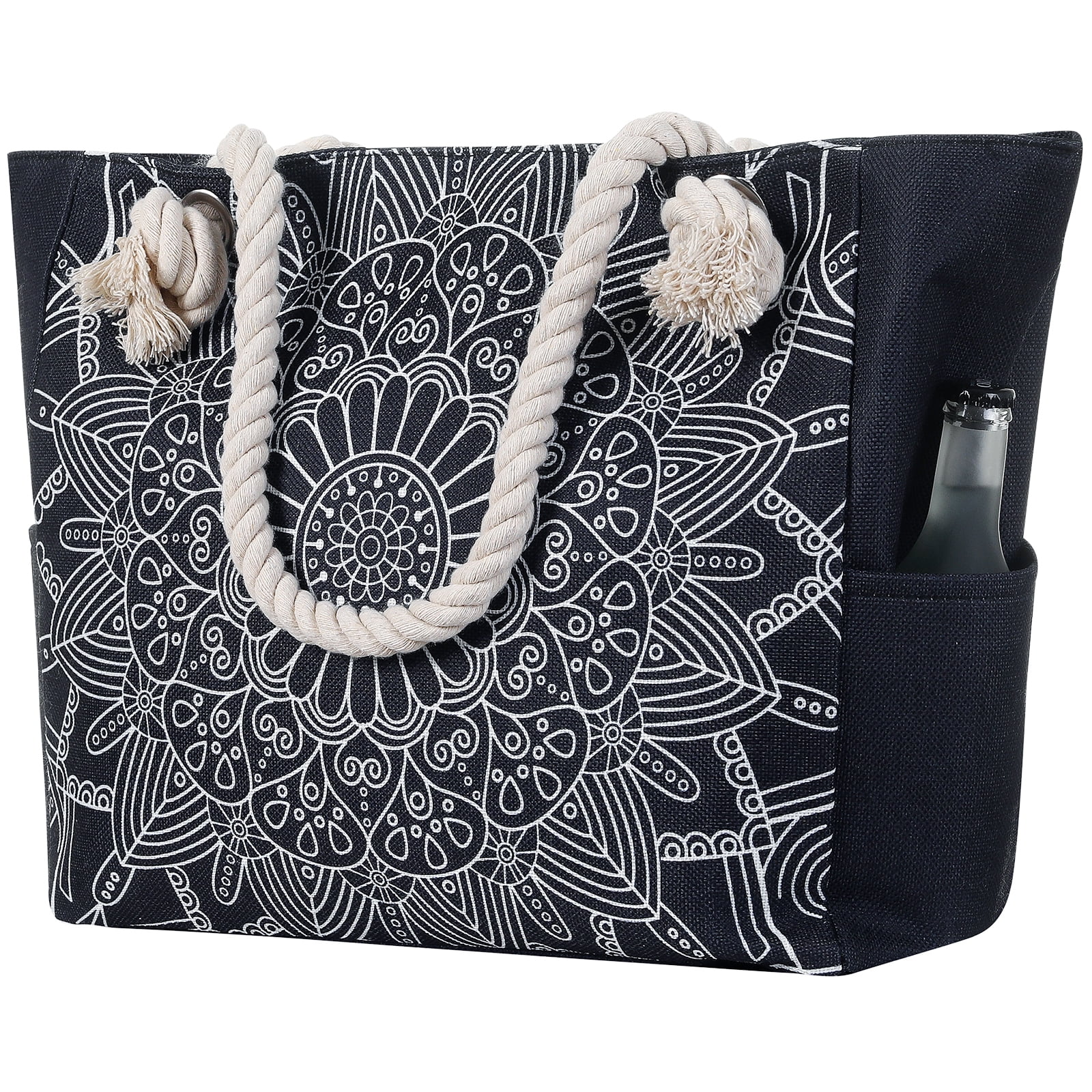 Large Printed Beach Bag Totes for Women Vacation Waterproof Sandproof ...