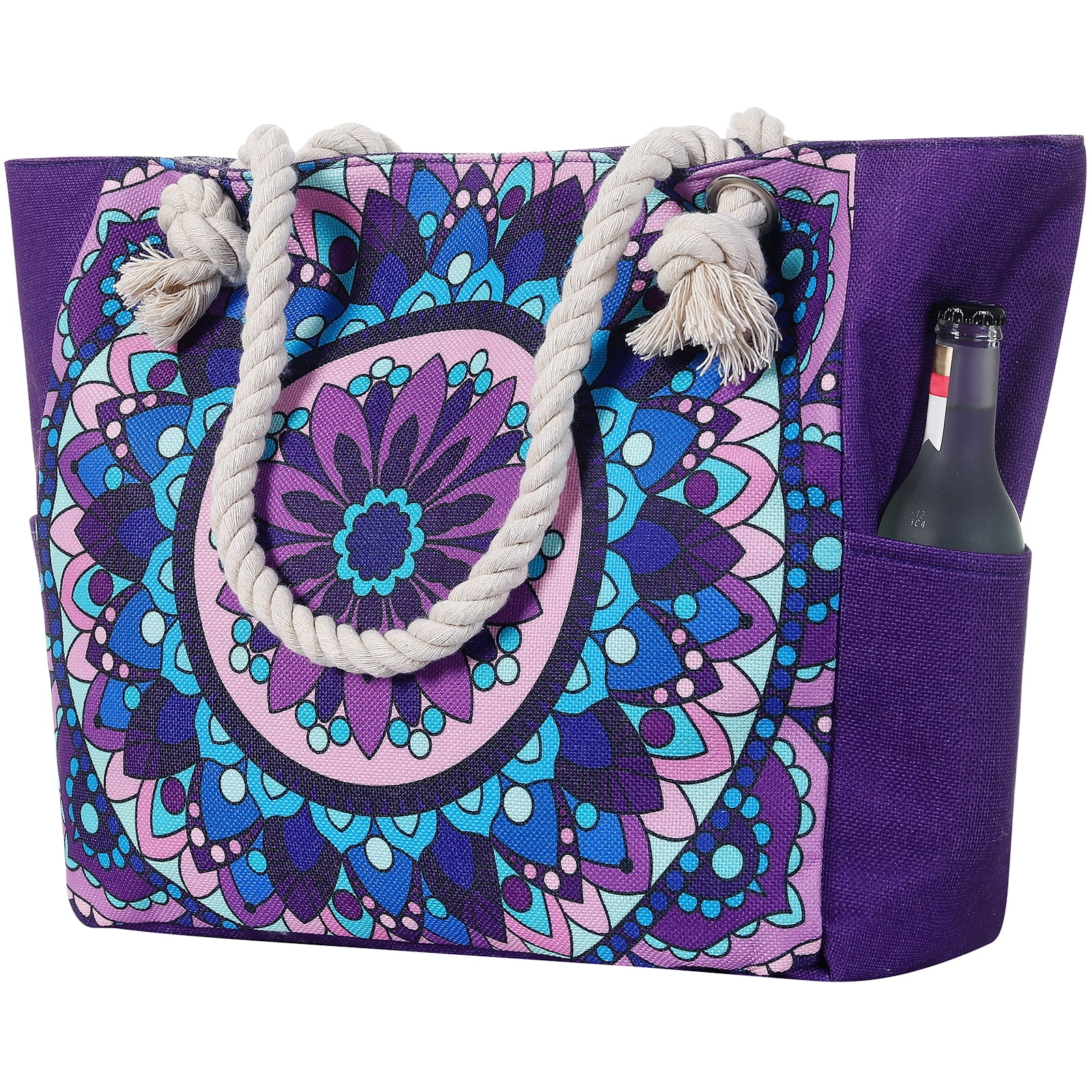 Large Printed Beach Bag Totes for Women Vacation Waterproof Sandproof ...