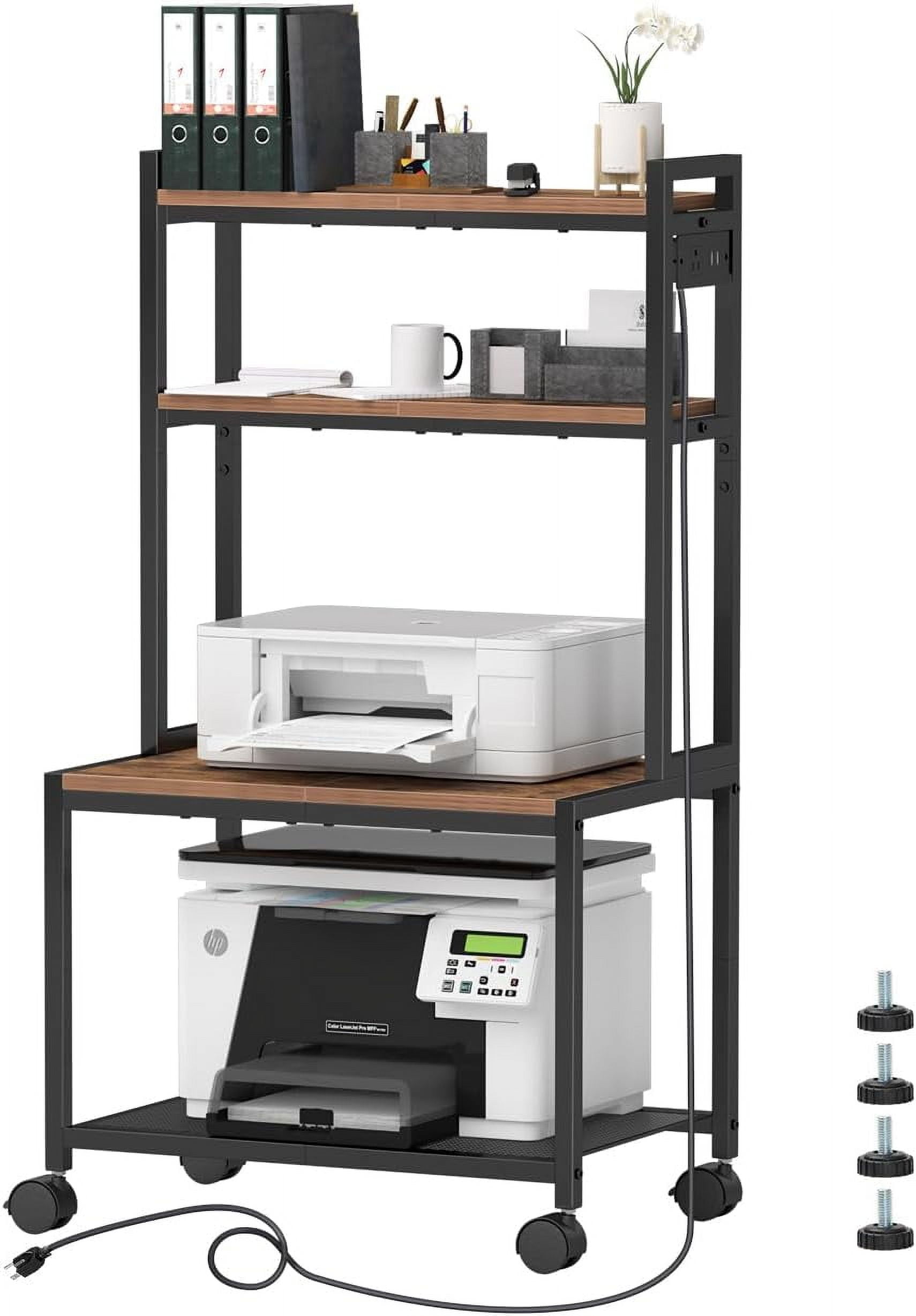 Large Printer Stand with Storage, 40" Tall 4 Tier Printer Table with ...