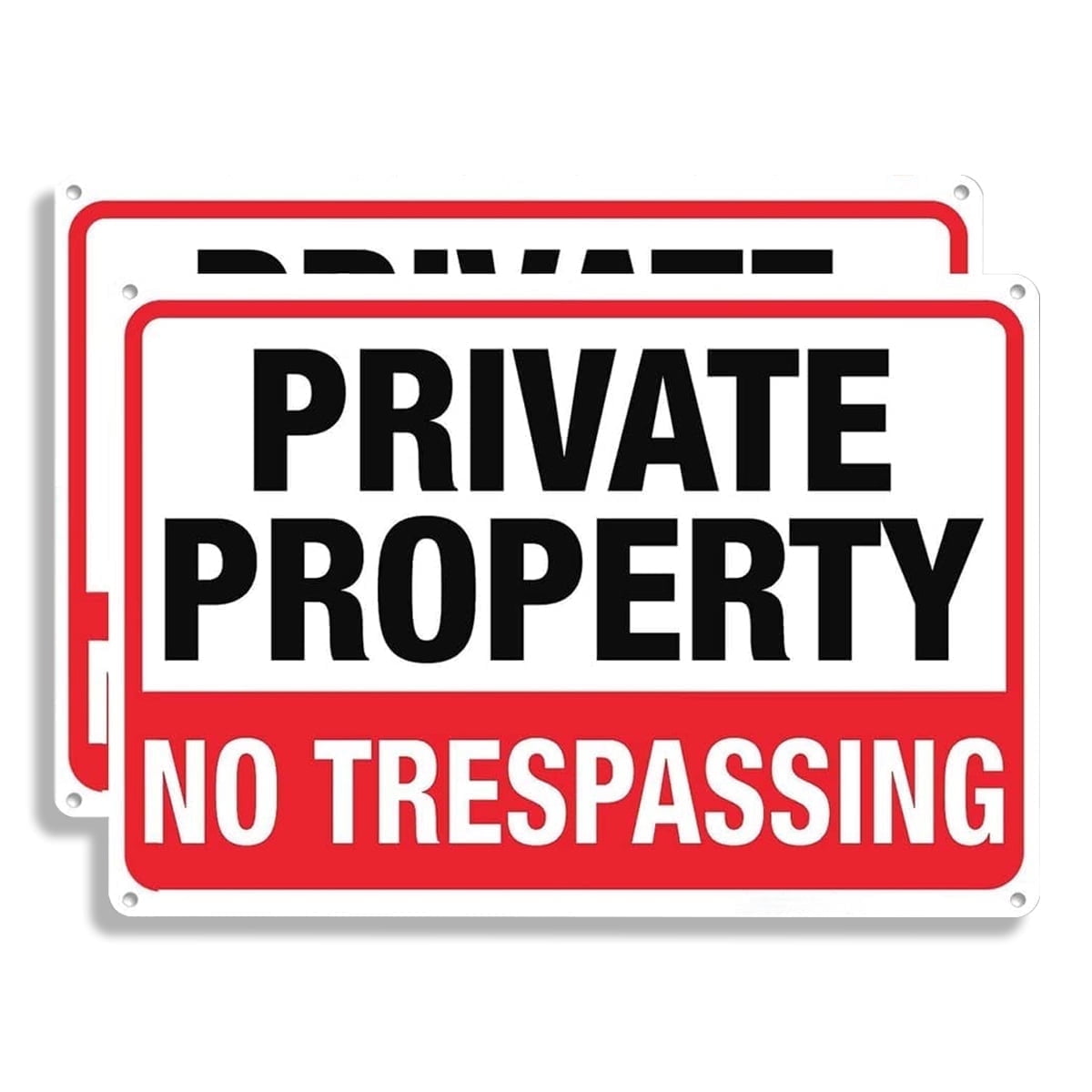 WLGJL Large No Trespassing Signs Private Property Metal Rust Free ...