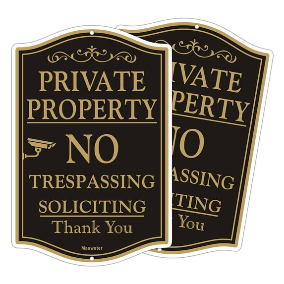 "Outdoor Large Private Property & No Soliciting Sign, Video ...