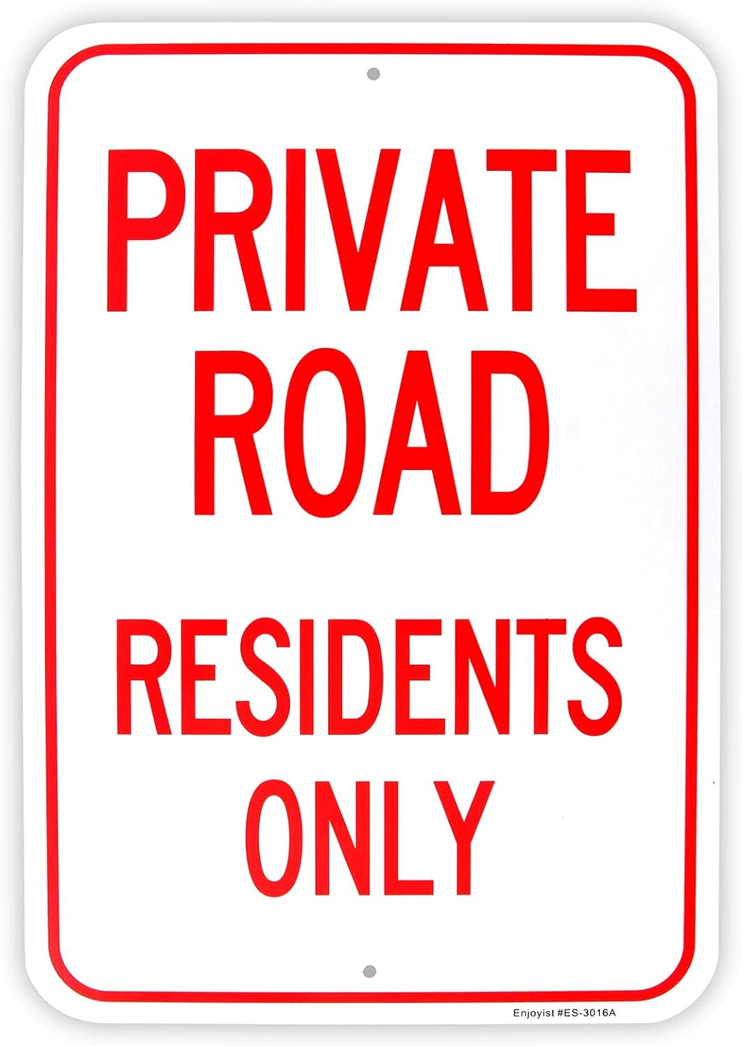 Large Private Road Residents Only Sign, 18"x 12" Aluminum Reflective ...