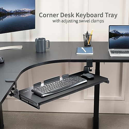 Large Pull Out Keyboard Tray for Corner Desk, 27 (33 Including Clamps ...