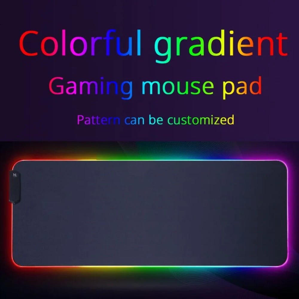 Large RGB Gaming Mouse Pad - 15 Light Modes Touch Control Extended Soft ...