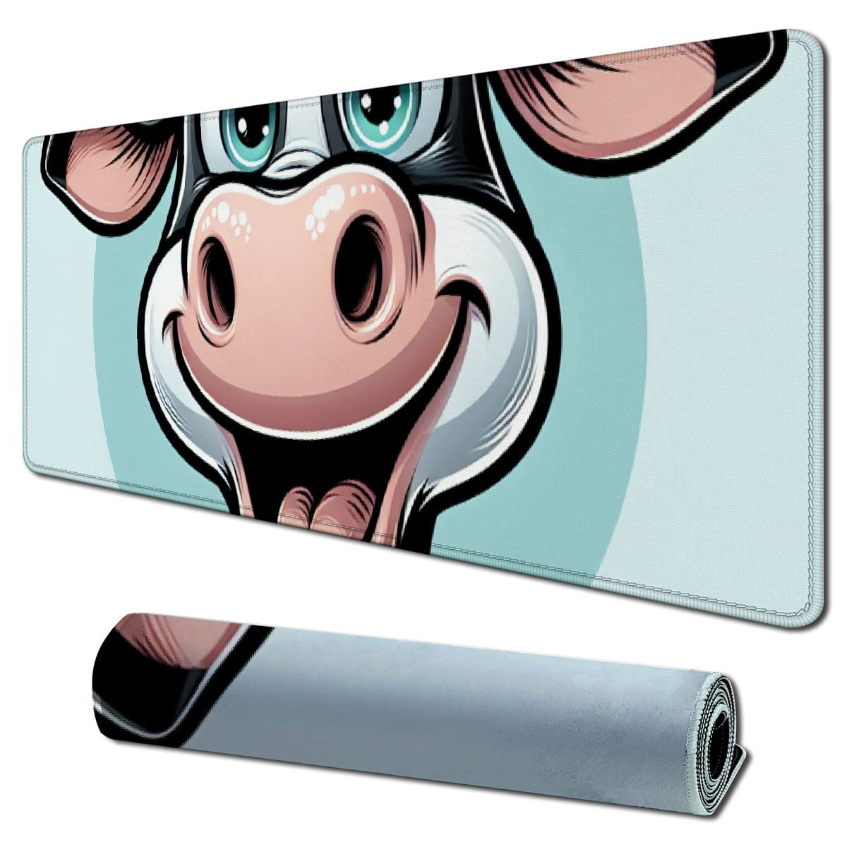 Large RGB Gaming Mouse Pad Farm Animal Cartoon Vector Glowing Extended ...