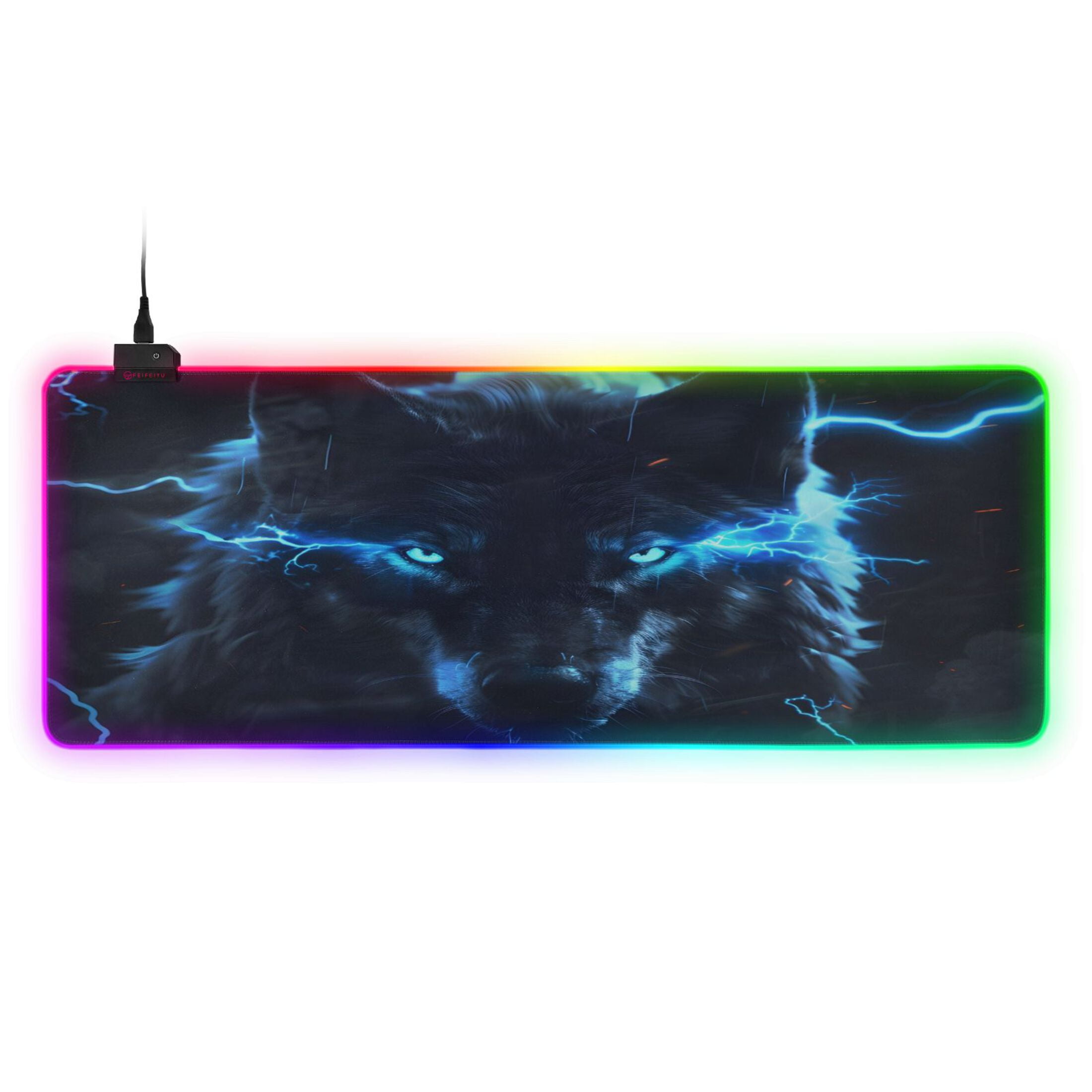 Large RGB Gaming Mouse Pad Led Glowing Mousepad Non-Slip Rubber Base 13 ...