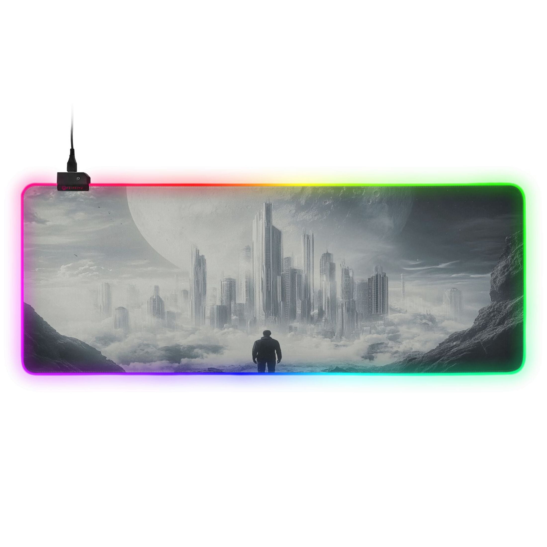 Large RGB Gaming Mouse Pad Led Glowing Mousepad Non-Slip Rubber Base 13 ...
