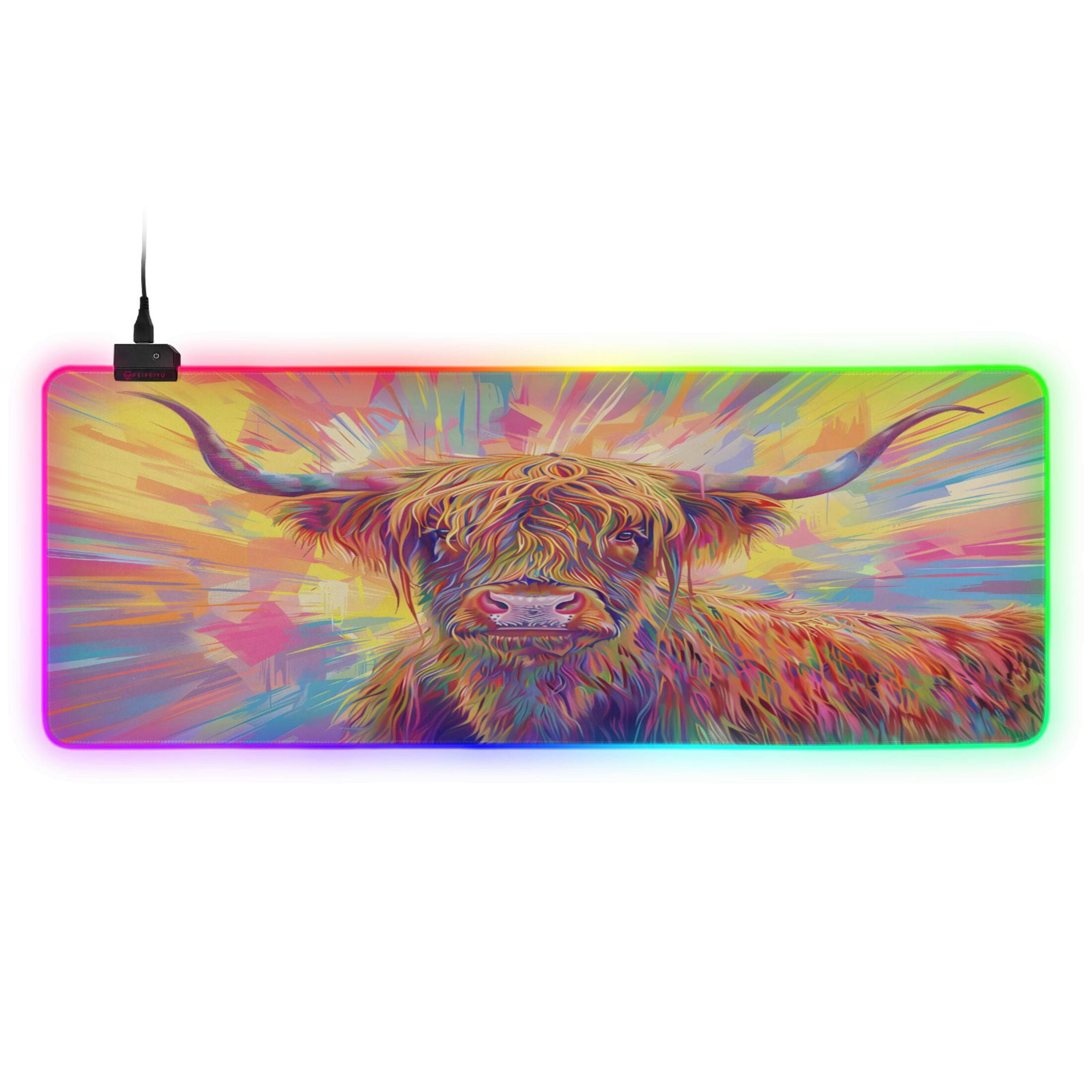 Large RGB Gaming Mouse Pad Led Glowing Mousepad Non-Slip Rubber Base 13 ...