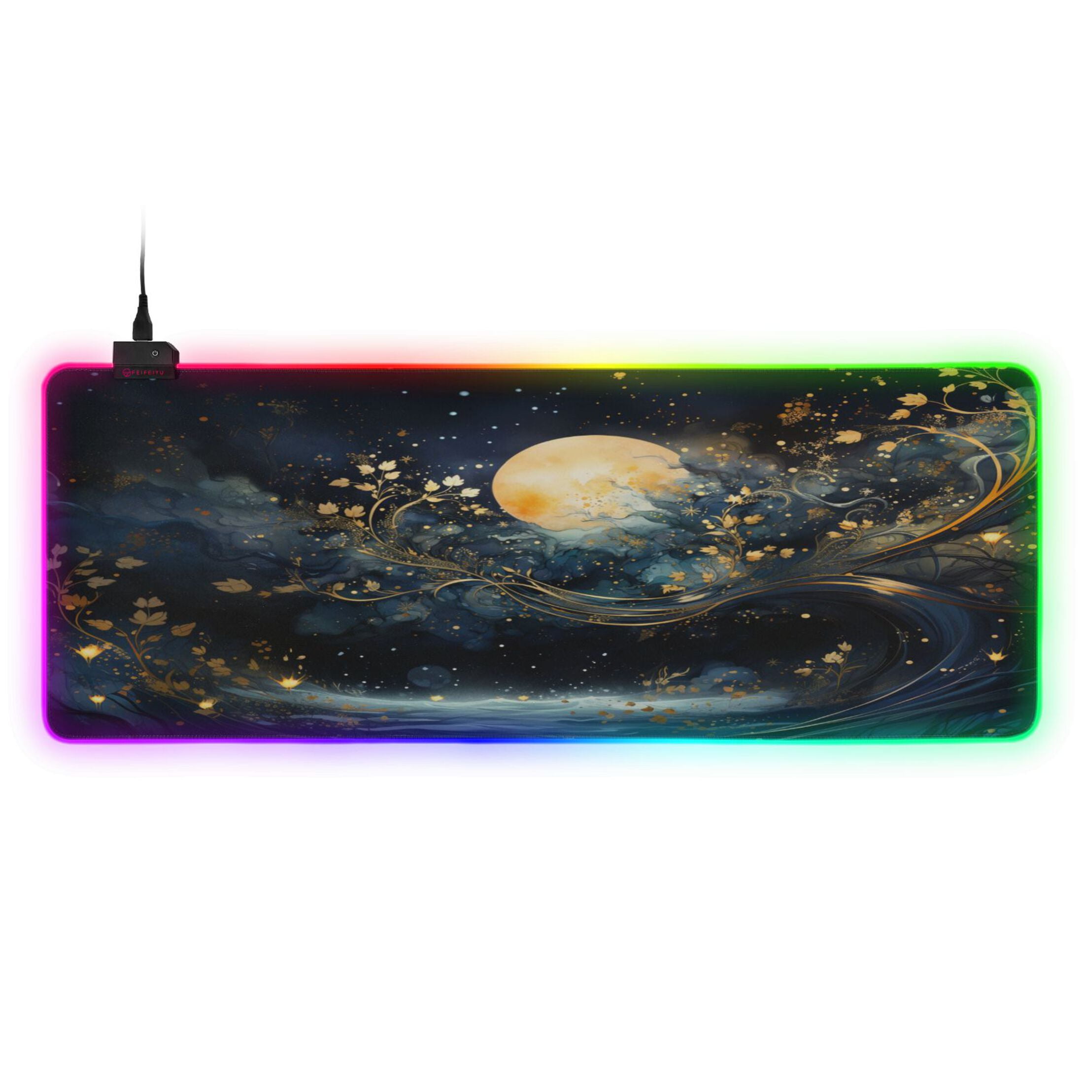 Large RGB Gaming Mouse Pad Led Glowing Mousepad Non-Slip Rubber Base 13 ...