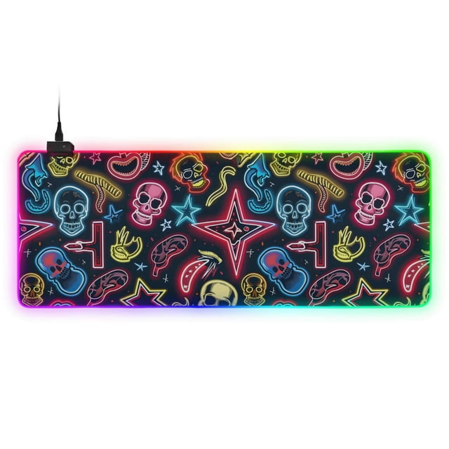 Large RGB Gaming Mouse Pad Led Glowing Mousepad Non-Slip Rubber Base 13 ...