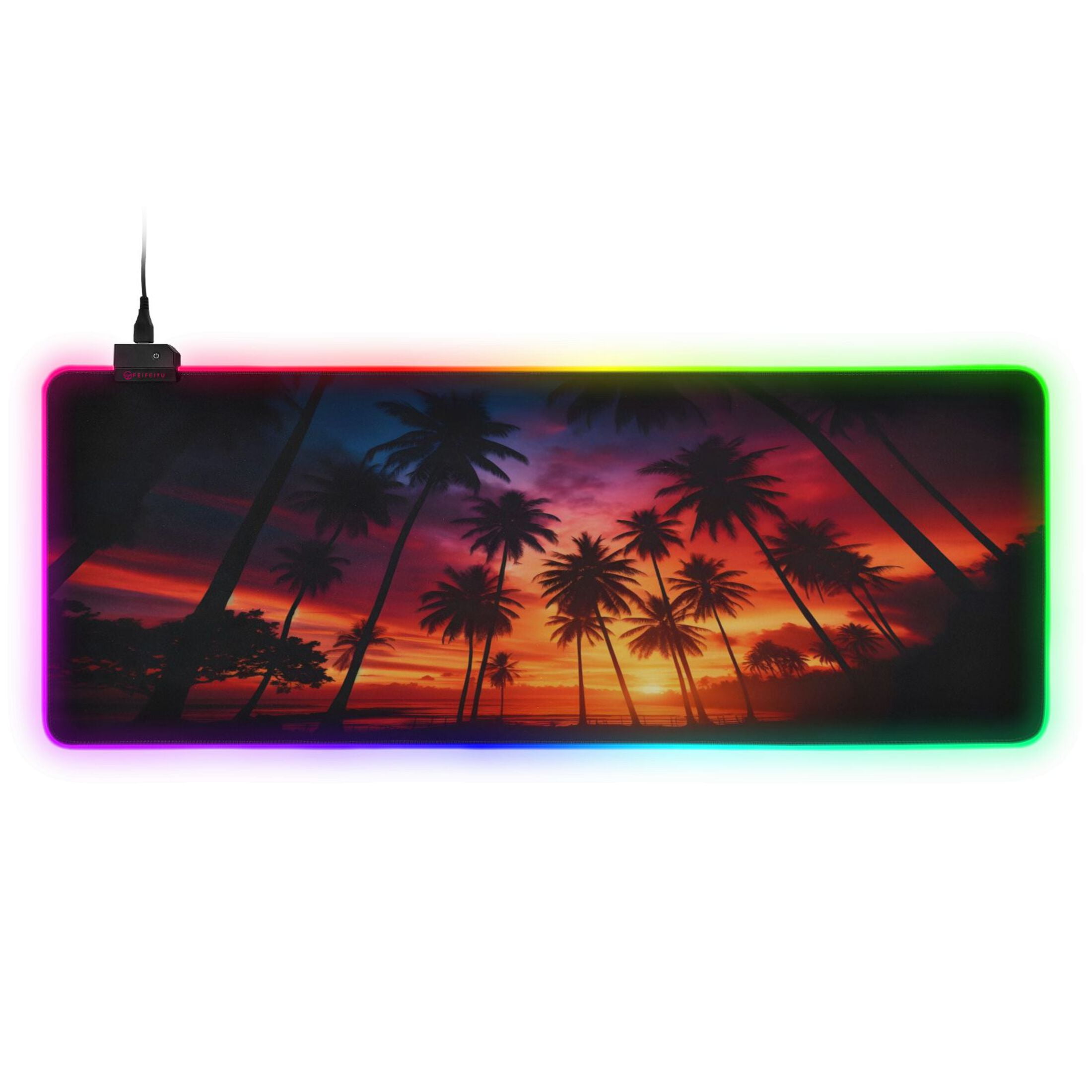 Large RGB Gaming Mouse Pad Led Glowing Mousepad Non-Slip Rubber Base 13 ...