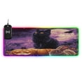 Large RGB Wireless Charging Mouse Pad Black Cat Rabbit and Crows14 LED ...
