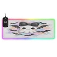 Large RGB Wireless Charging Mouse Pad Cute Black Bat Ghost14 LED Modes ...