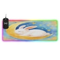 Large RGB Wireless Charging Mouse Pad Moonlit Bunny Dreams14 LED Modes ...