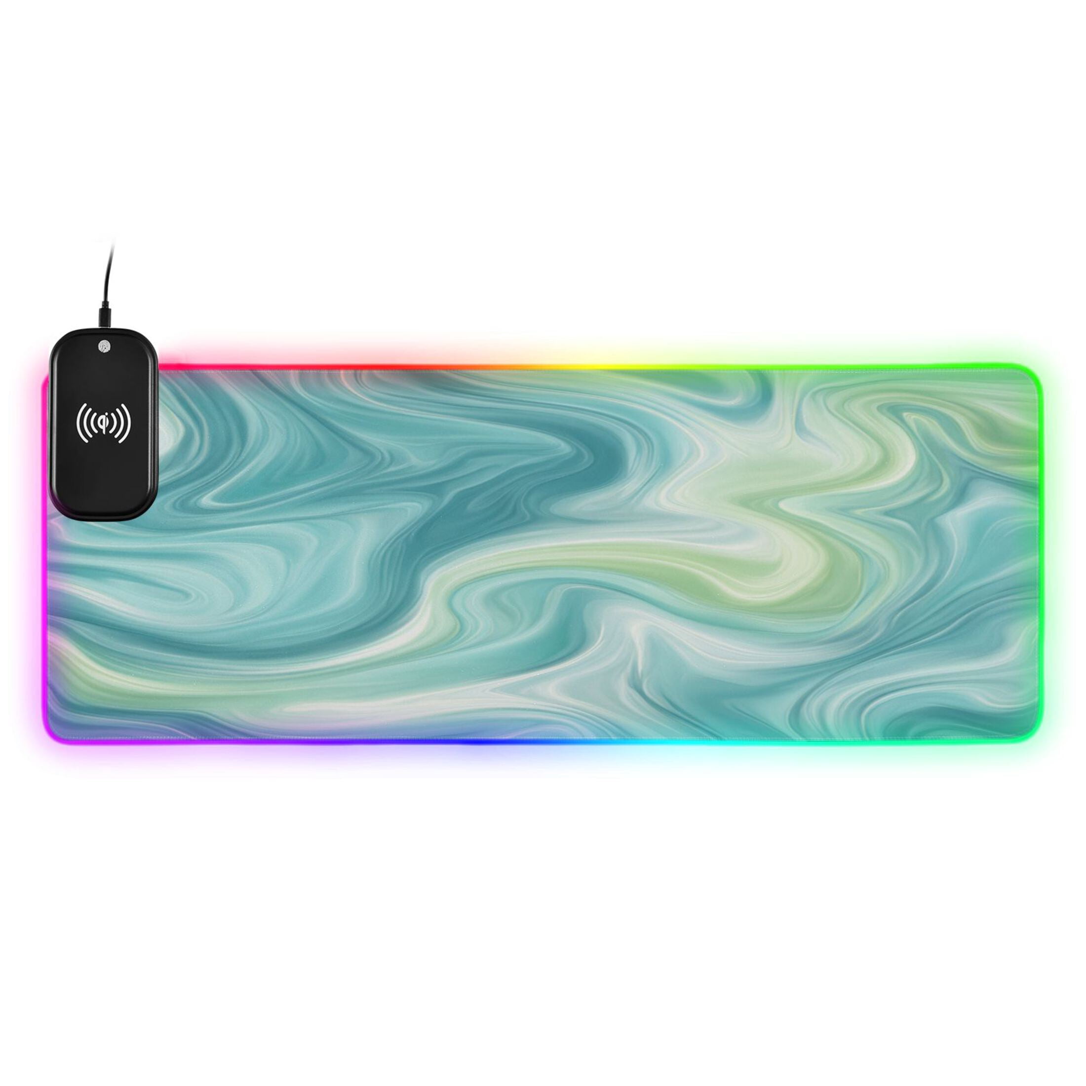 Large RGB Wireless Charging Mouse Pad Oceanic Liquid Marble Design14 ...