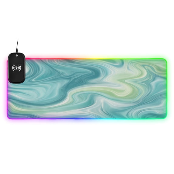 Large RGB Wireless Charging Mouse Pad Oceanic Liquid Marble Design14 ...