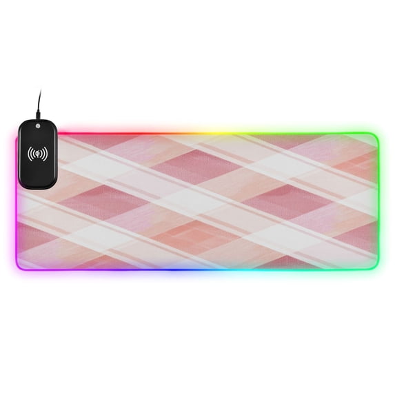 Large RGB Wireless Charging Mouse Pad Watercolor Gingham Breeze14 LED ...