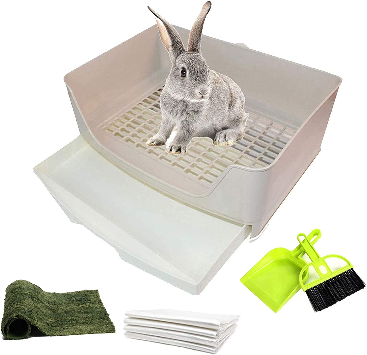 Large Rabbit Litter Box Corner Toilet Box Bigger Pan Pet Potty Trainer ...