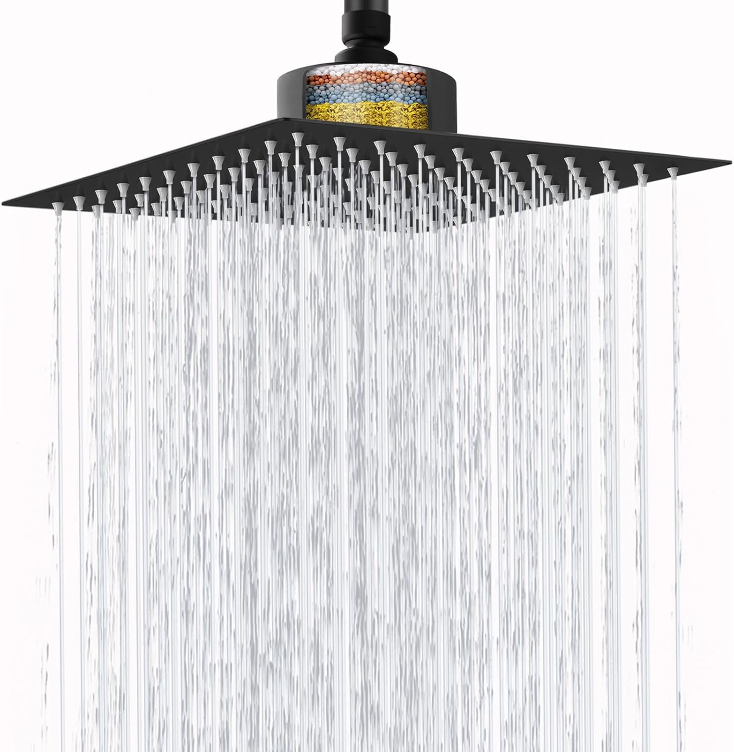 Large Rain Shower Head with Filtered - 12" All Metal Square Rainfall ...