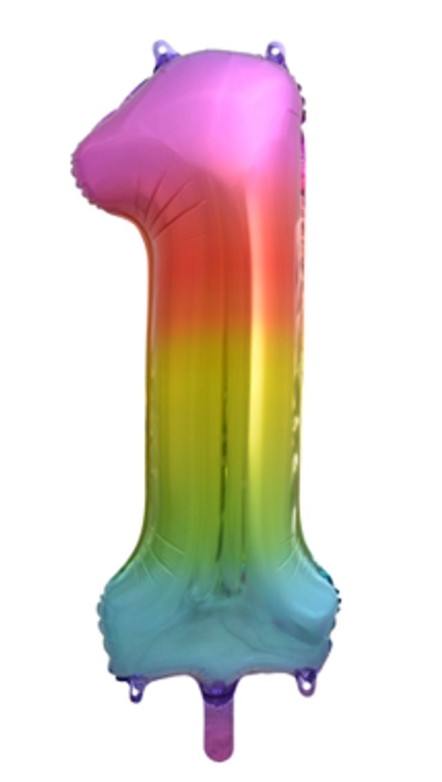 Large Rainbow Ombre Number 1 - Walmart.com