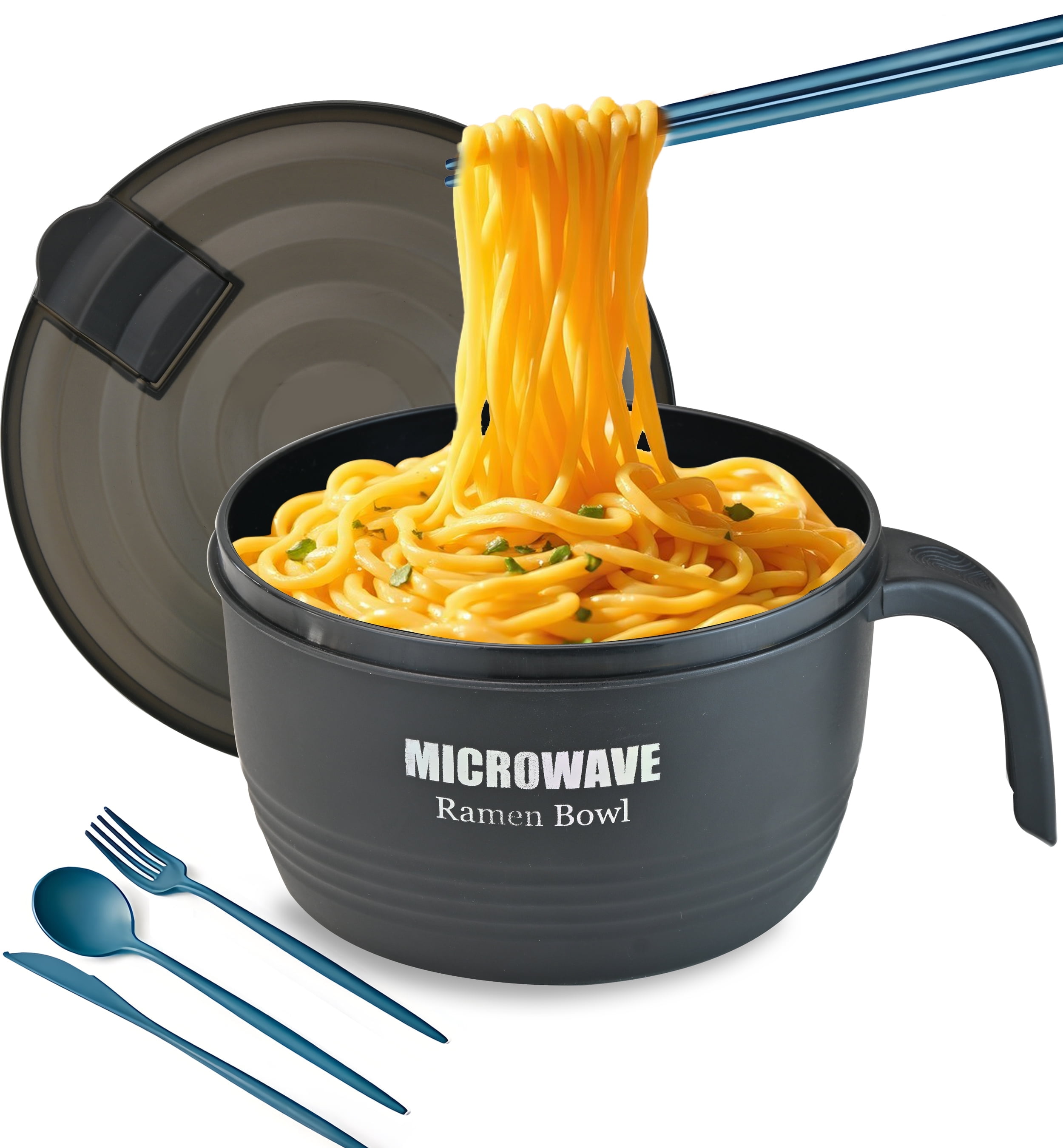 Zdesign Microwave Ramen Bowl 45 oz Large Capacity Soup Noodle Bowl with ...
