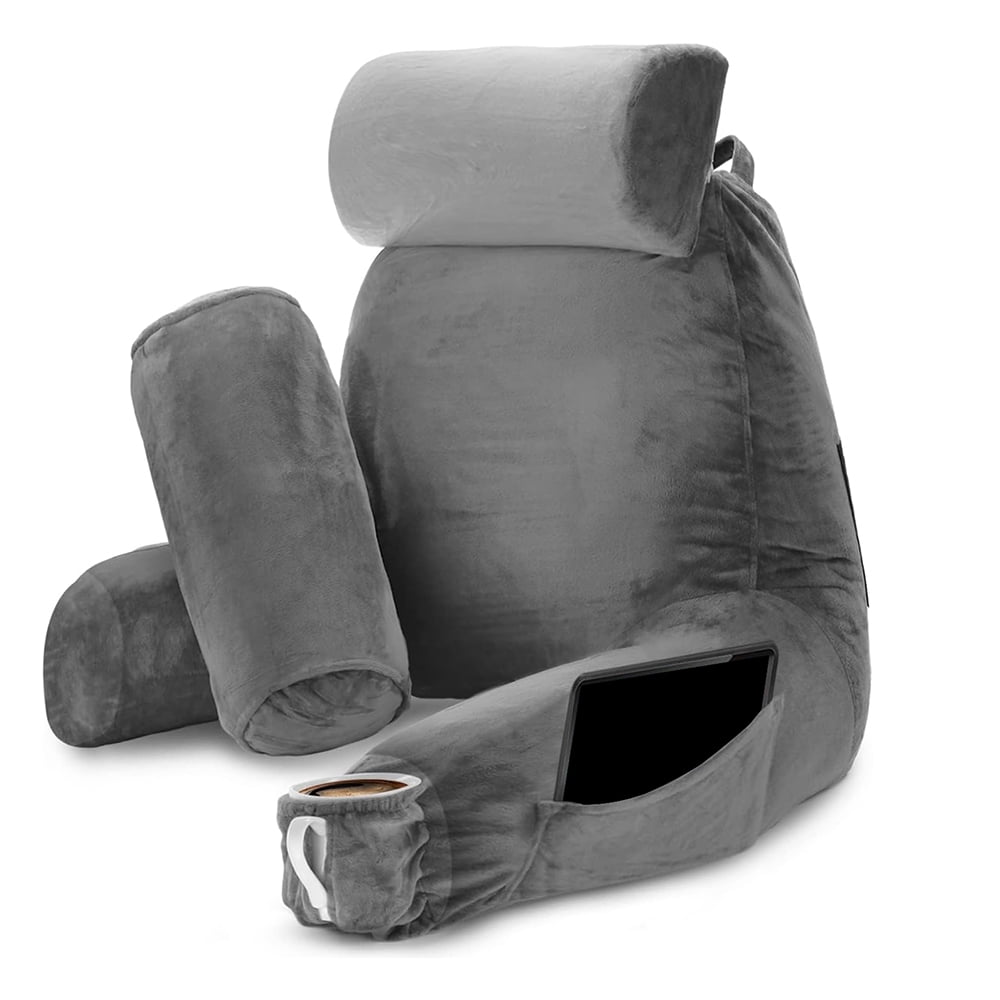Large Reading Pillow, Velvet Back Pillow with Arms, Shredded Memory ...