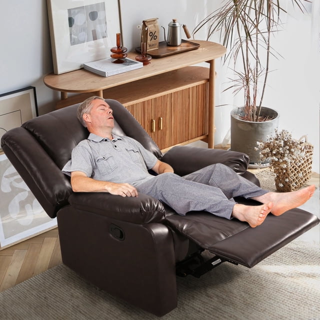 Real Leather Recliner Chair with Arm Reclining, 150° Tilt, Suitable for ...