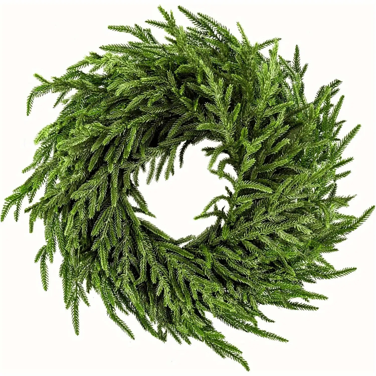 Large Real Touch Artificial Christmas Wreath - Evergreen, No Assembly ...