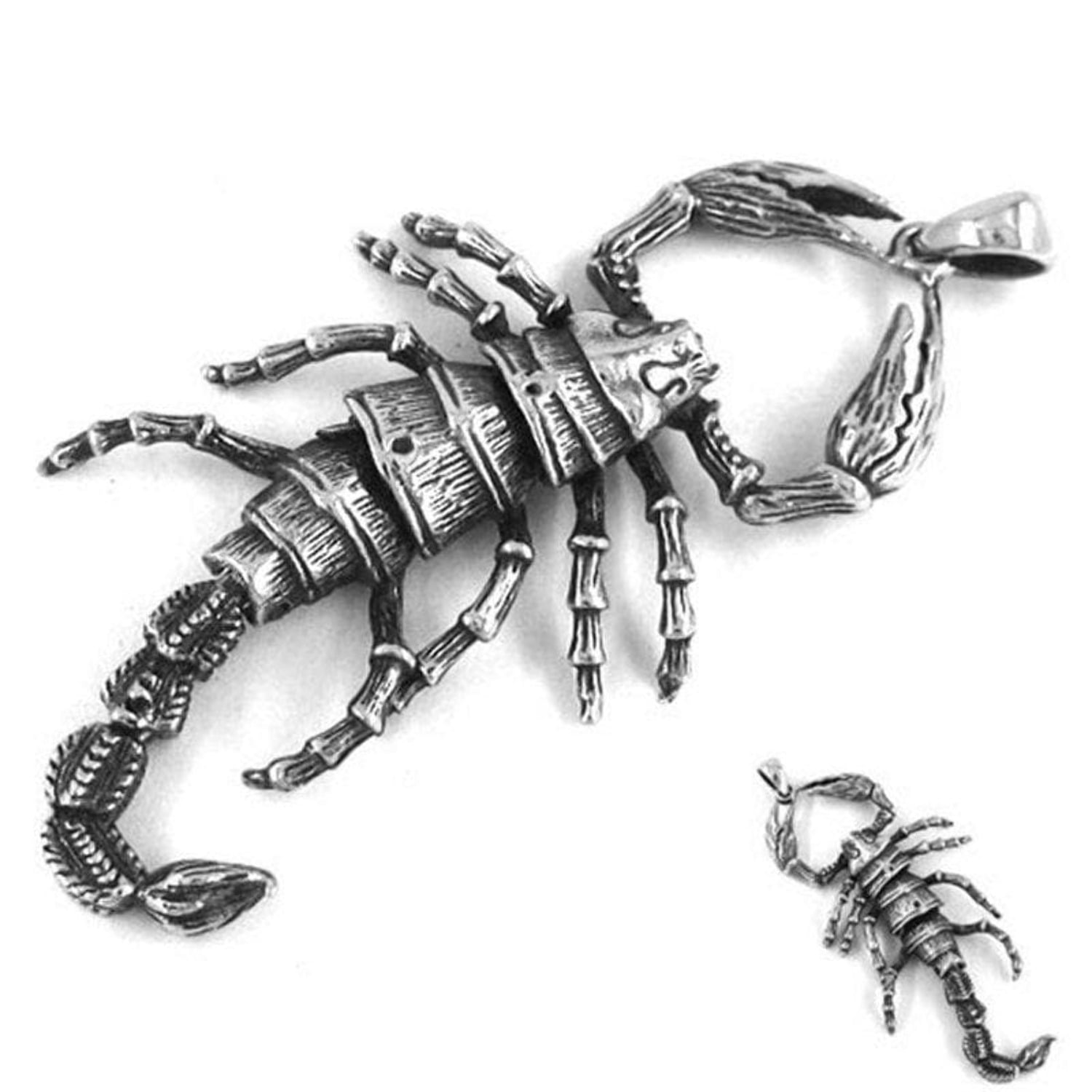 Large Realistic Scorpion Necklace Silver Stainless Steel Scorpio ...