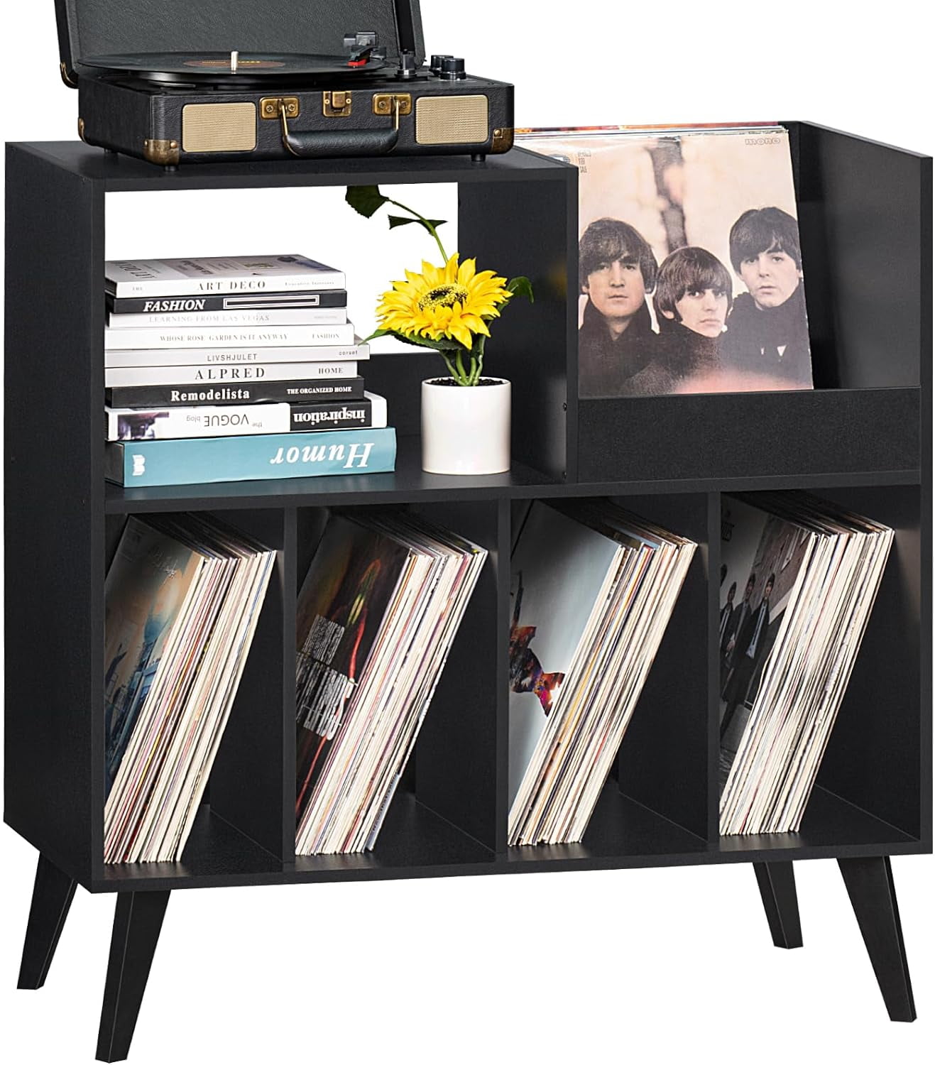 Large Record Player Stand, Turntable Stand with Storage, Vinyl Record ...