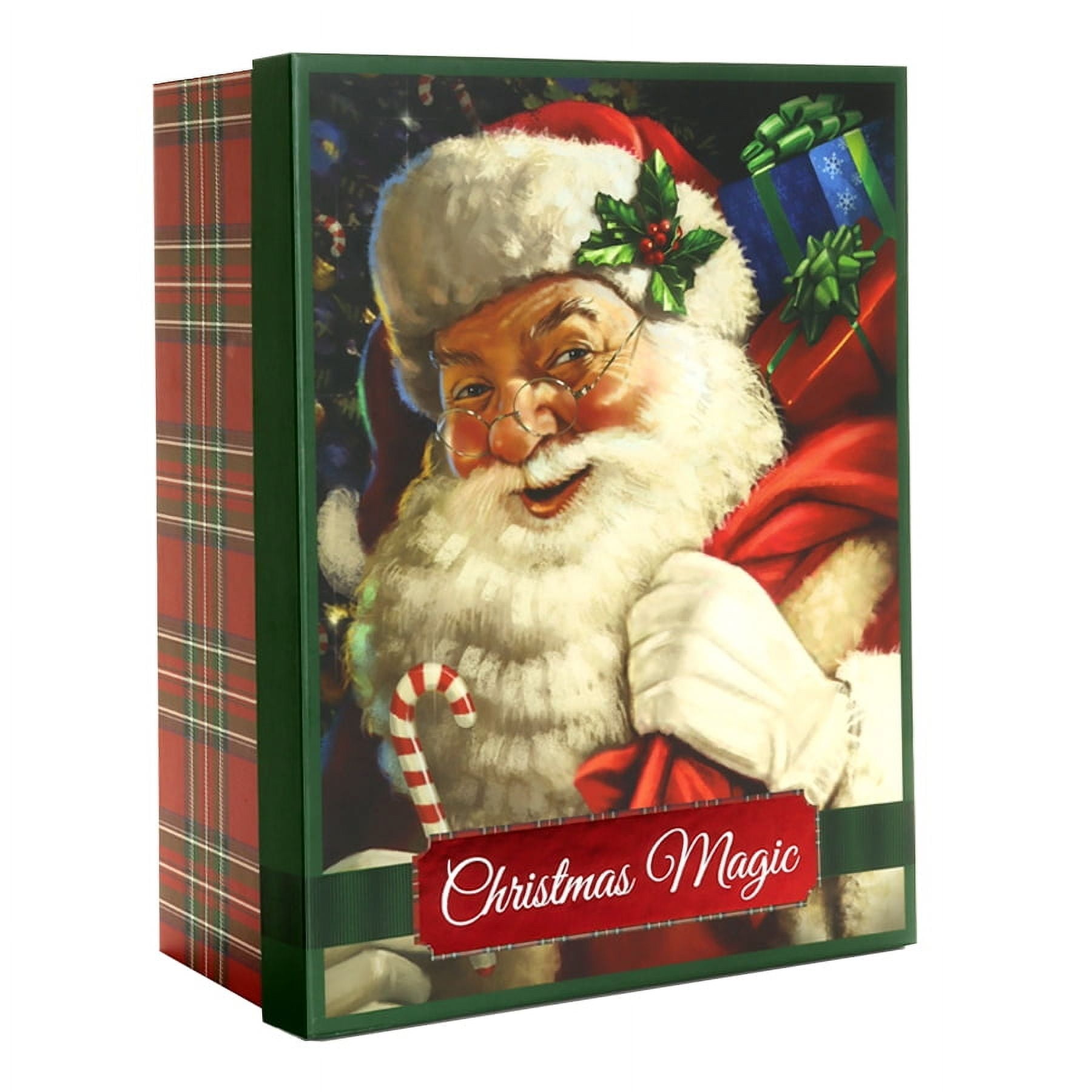 Large Rectangle Red Santa Gift Box, 9.75 in x 12.75 in x 5.375 in, by ...