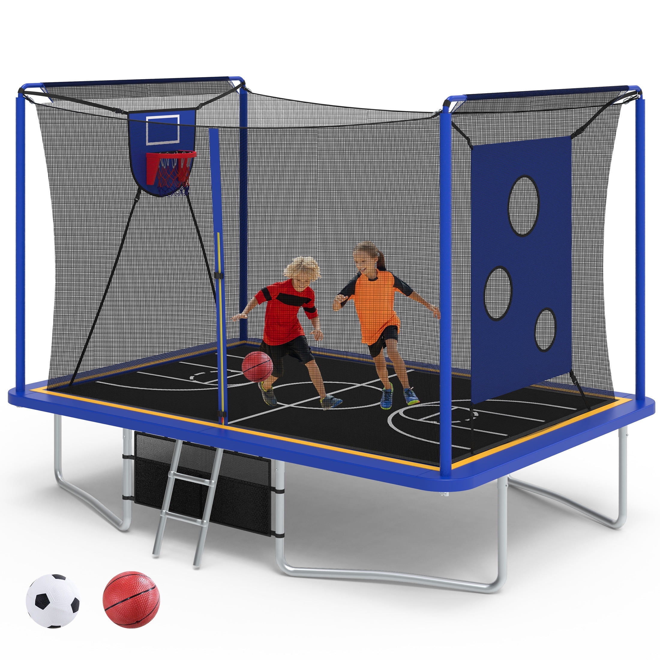 Large Rectangle Trampoline for Kids and Adults, 1600LBS Weight Capacity ...