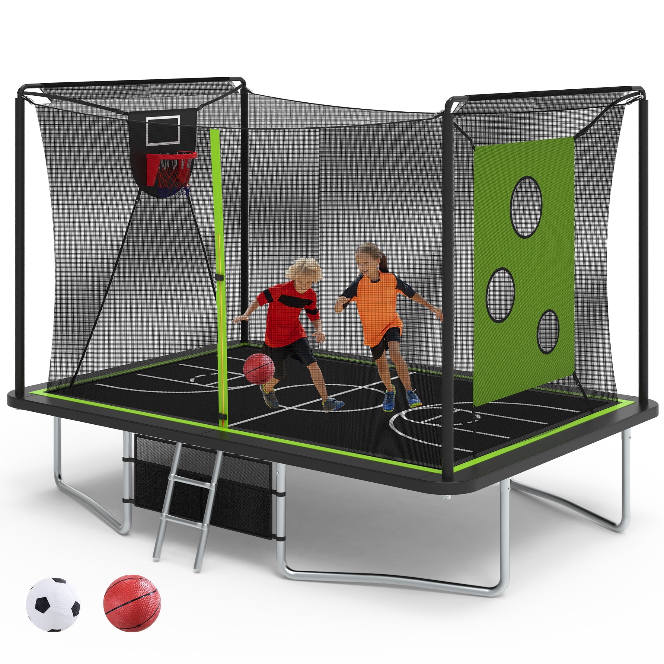 Large Rectangle Trampoline for Kids and Adults, 1600LBS Weight Capacity ...