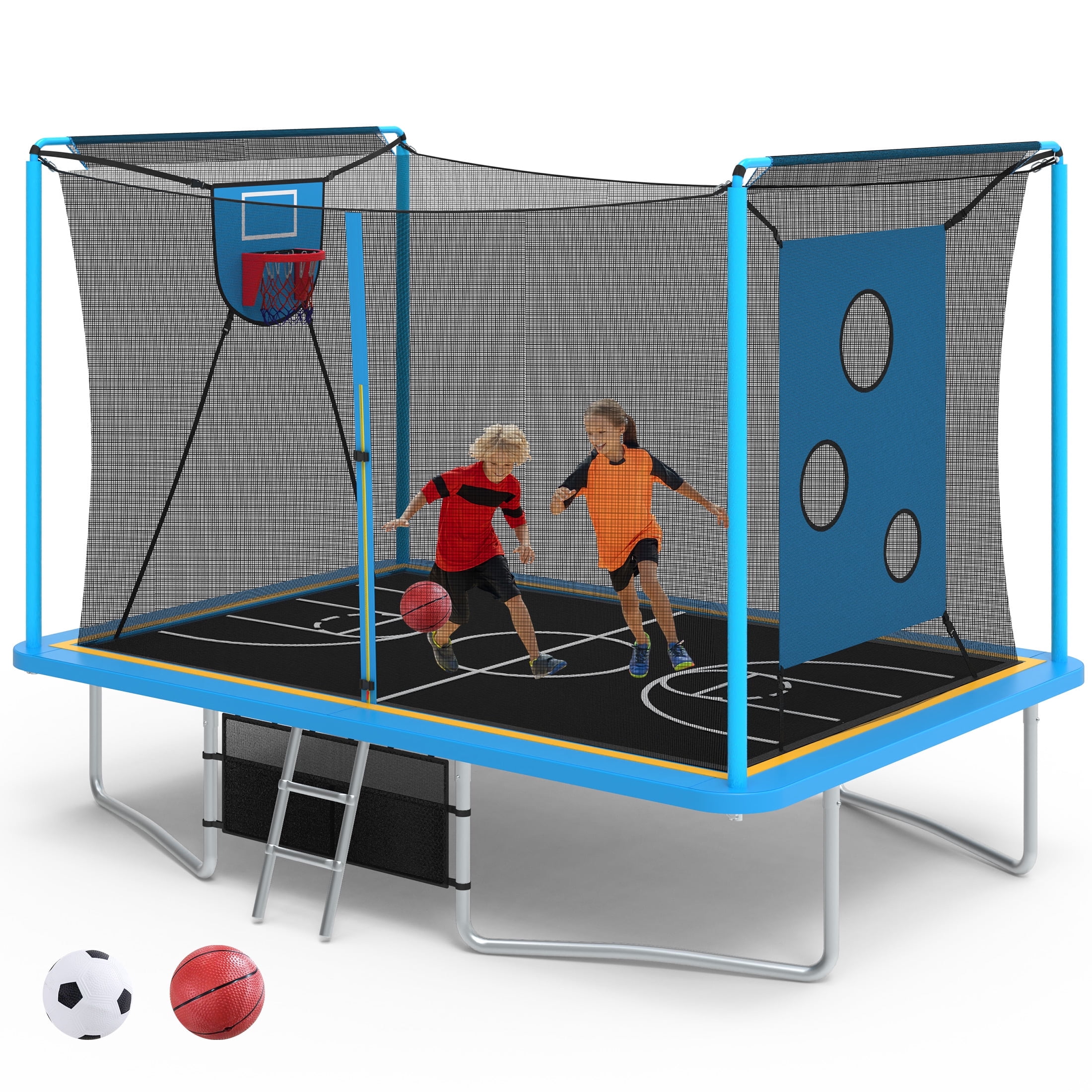 Large Rectangle Trampoline for Kids and Adults, 1600LBS Weight Capacity ...