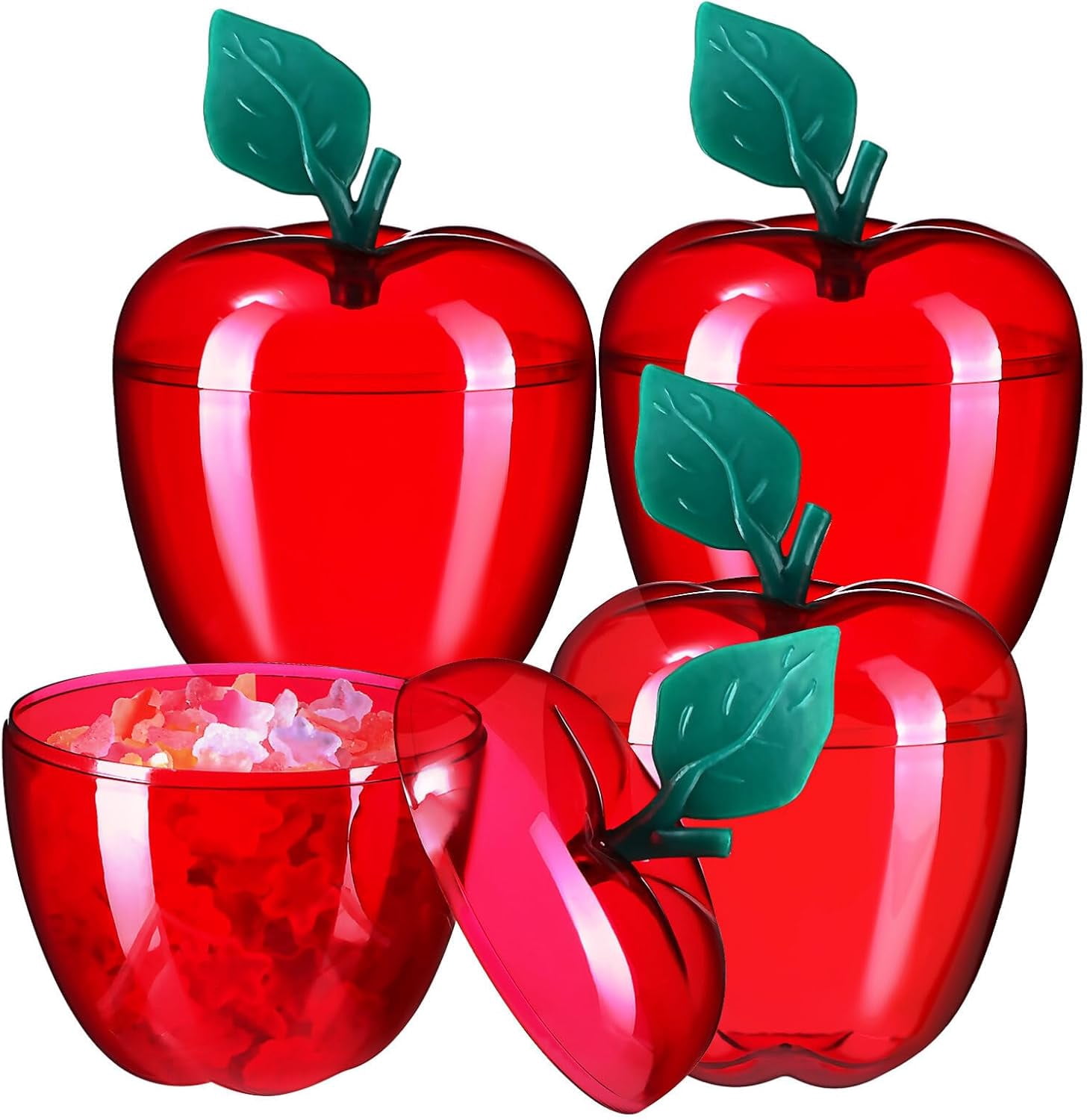Large Red Container 4pcs Shaped Candy Toy Filling Containers Jar Food ...