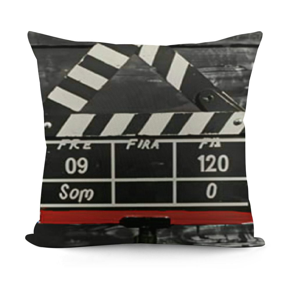 Large Retro Cinema Movie Slate Analog Wall Clock Clapper Film Modern Home, Theater Movie Reels ...