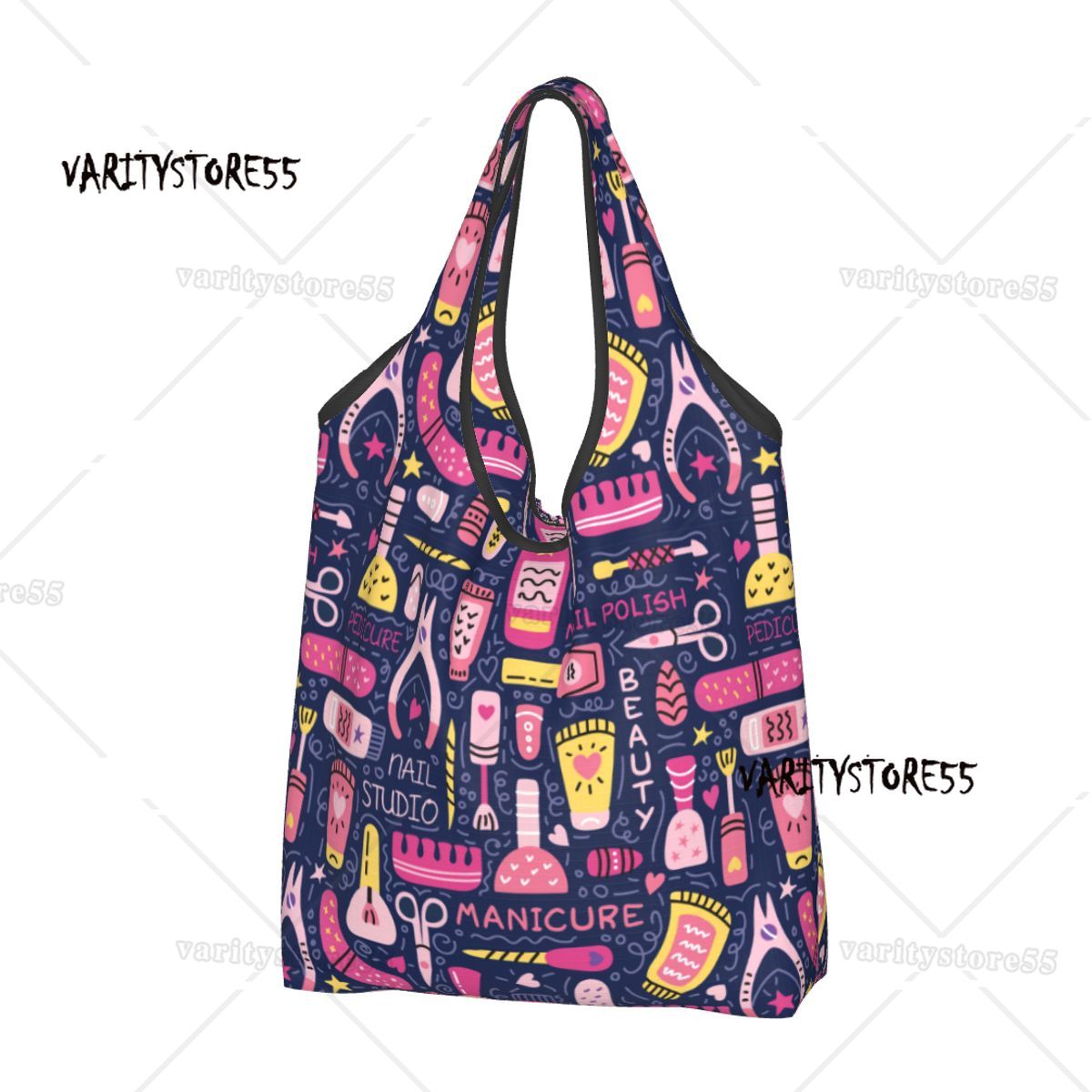 Large Reusable Manicure Nail Salon Studio Grocery Bags Recycle Foldable ...