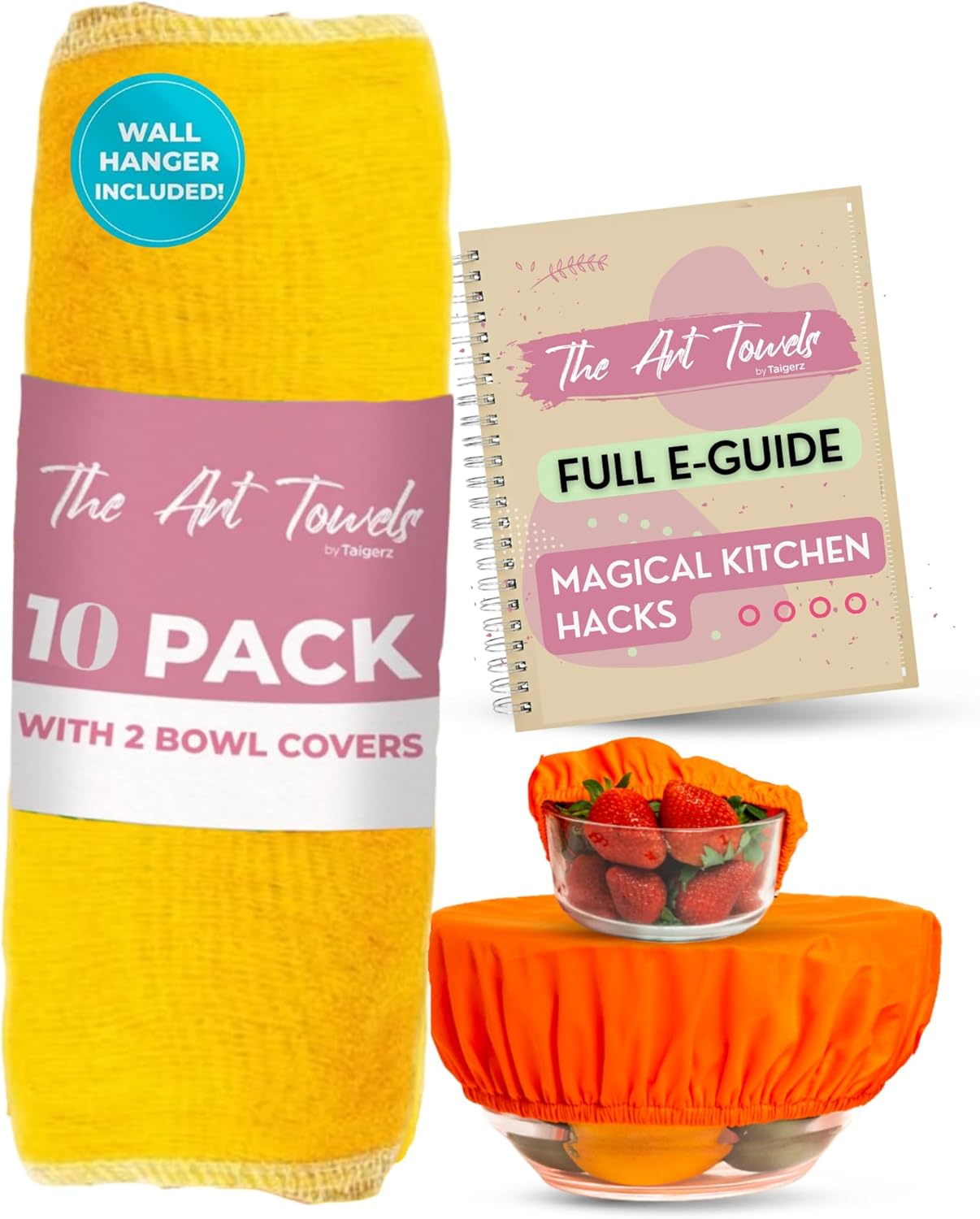 Large Reusable Paper Towels Washable Roll 10 Pack - 2 Reusable Bowl ...