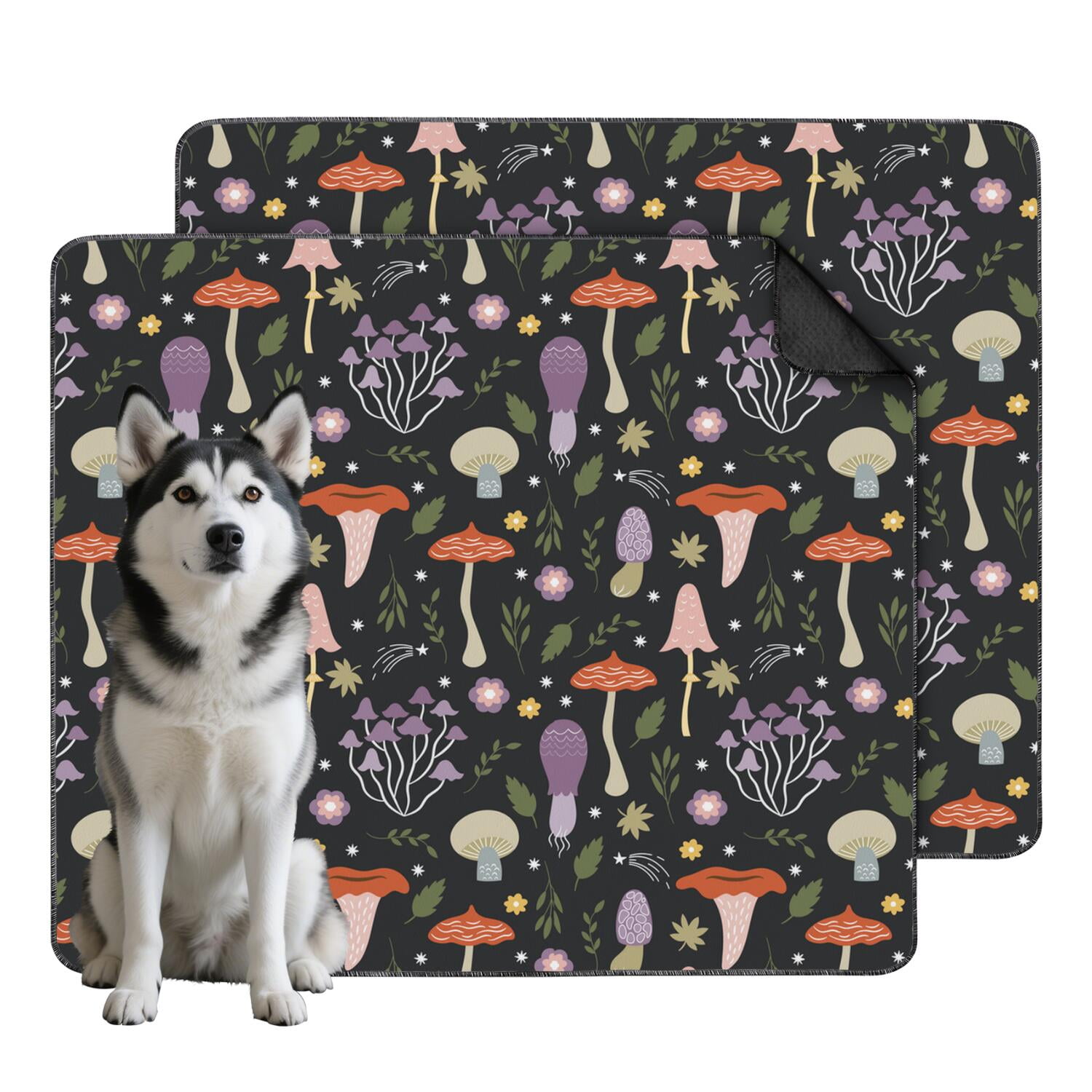 Large Reusable Potty Pads Featuring Foliage Illustrations, Washable Mat ...