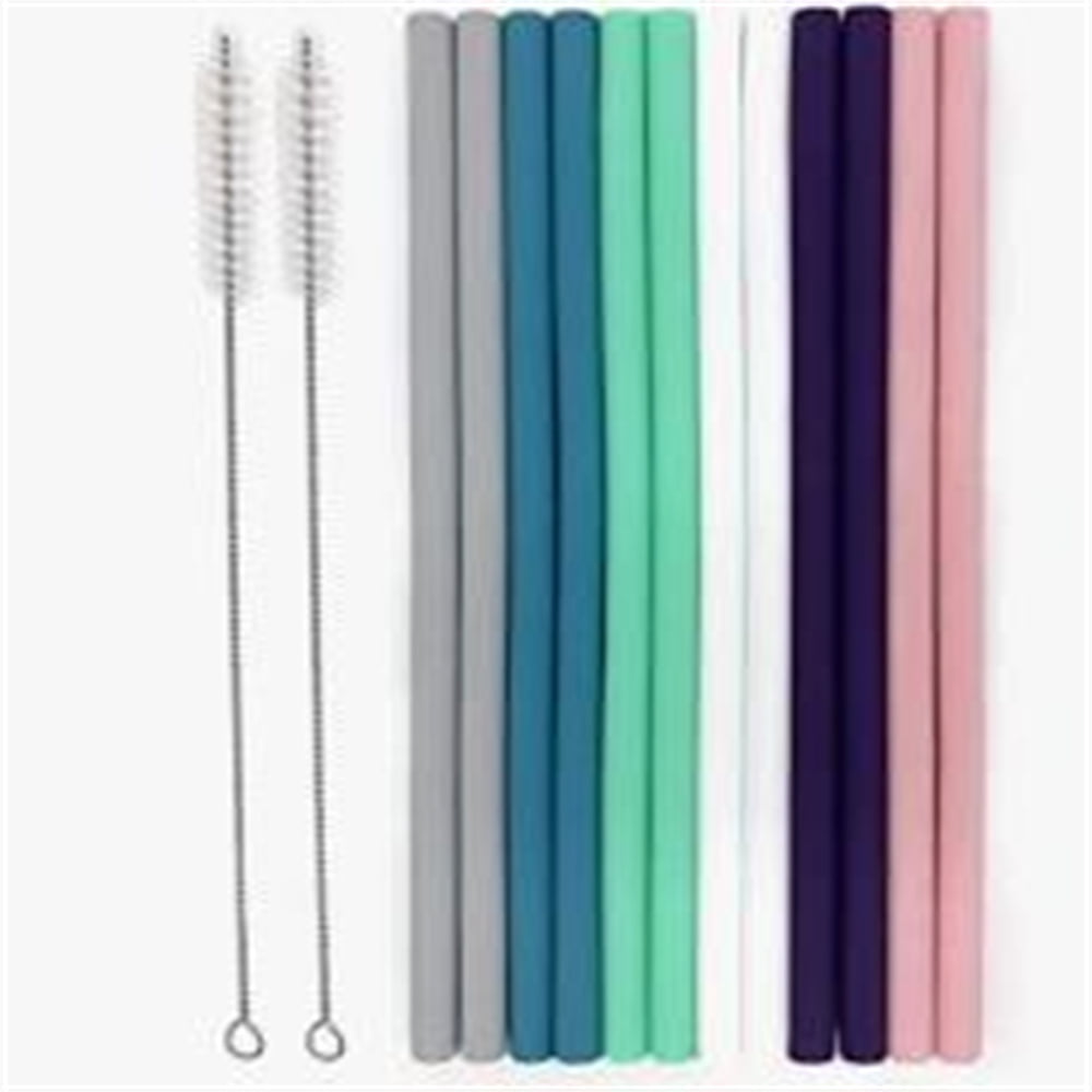 Large Reusable Silicone Straws Thick Smoothie Silicone Drinking Straws ...