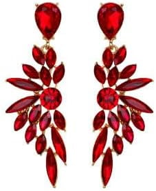 Large Rhinestone Wedding Bridal Pageant Earrings for Women Art Deco ...