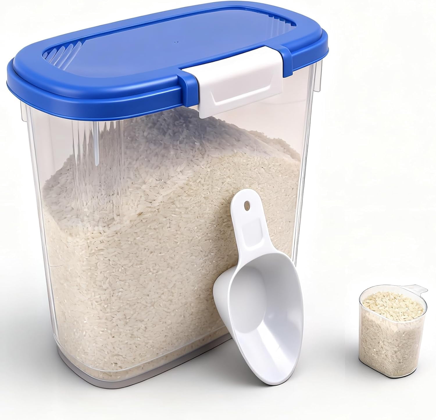 Large Rice Storage Container 20 Lbs - Tall Flour Container with Scoop ...