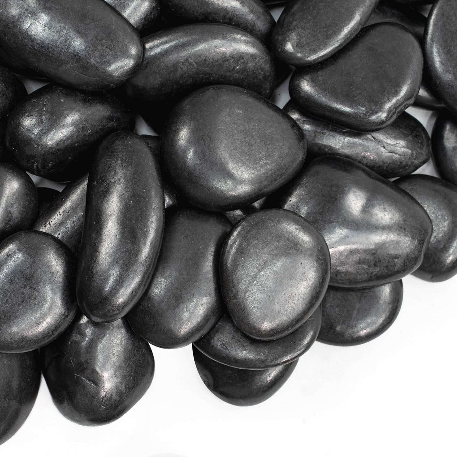 Large River Rocks 20lbs, 2-3 Inch Black Pebbles for Plants, High ...