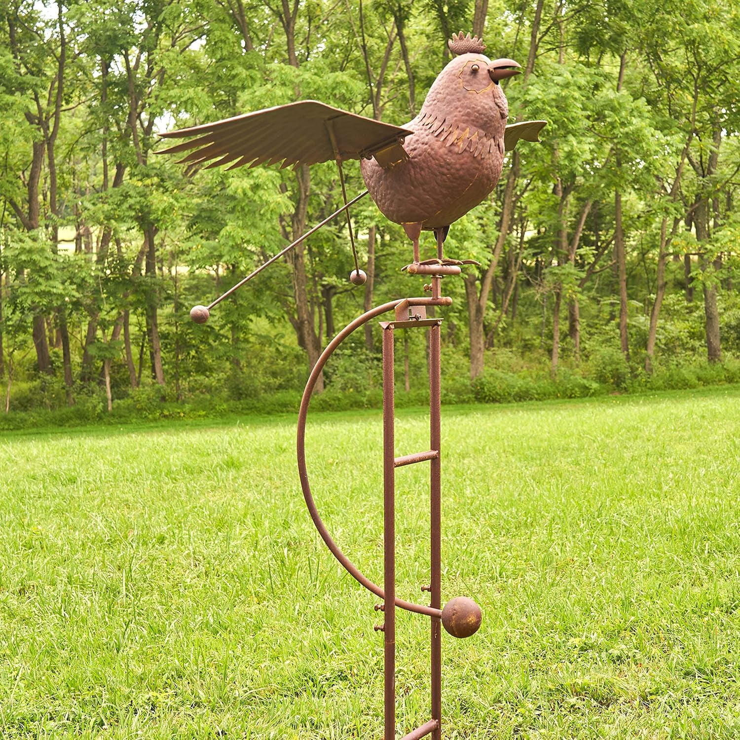 Large Rocking with Flapping Garden Stakes (Rooster, Rust Brown ...