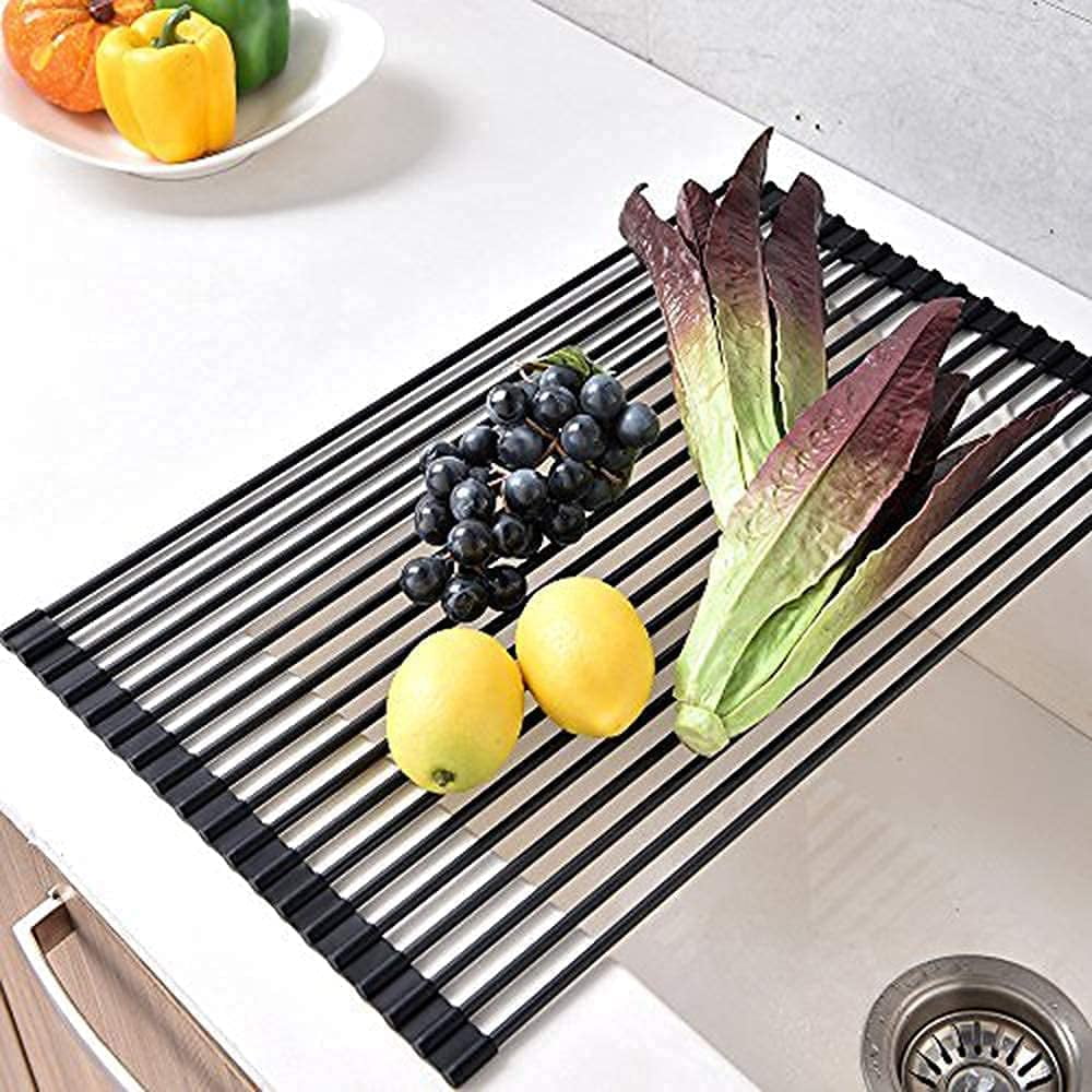 Large Roll up Dish Drying Rack Foldable Dish Rack Over Sink Dish ...