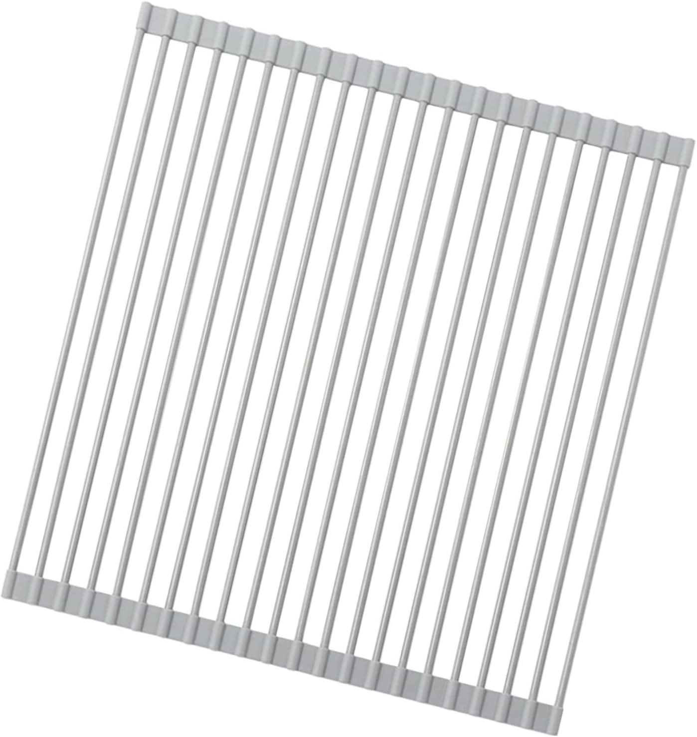 Large Roll up Dish Drying Rack Silicone Foldable Dish Rack Over Sink ...